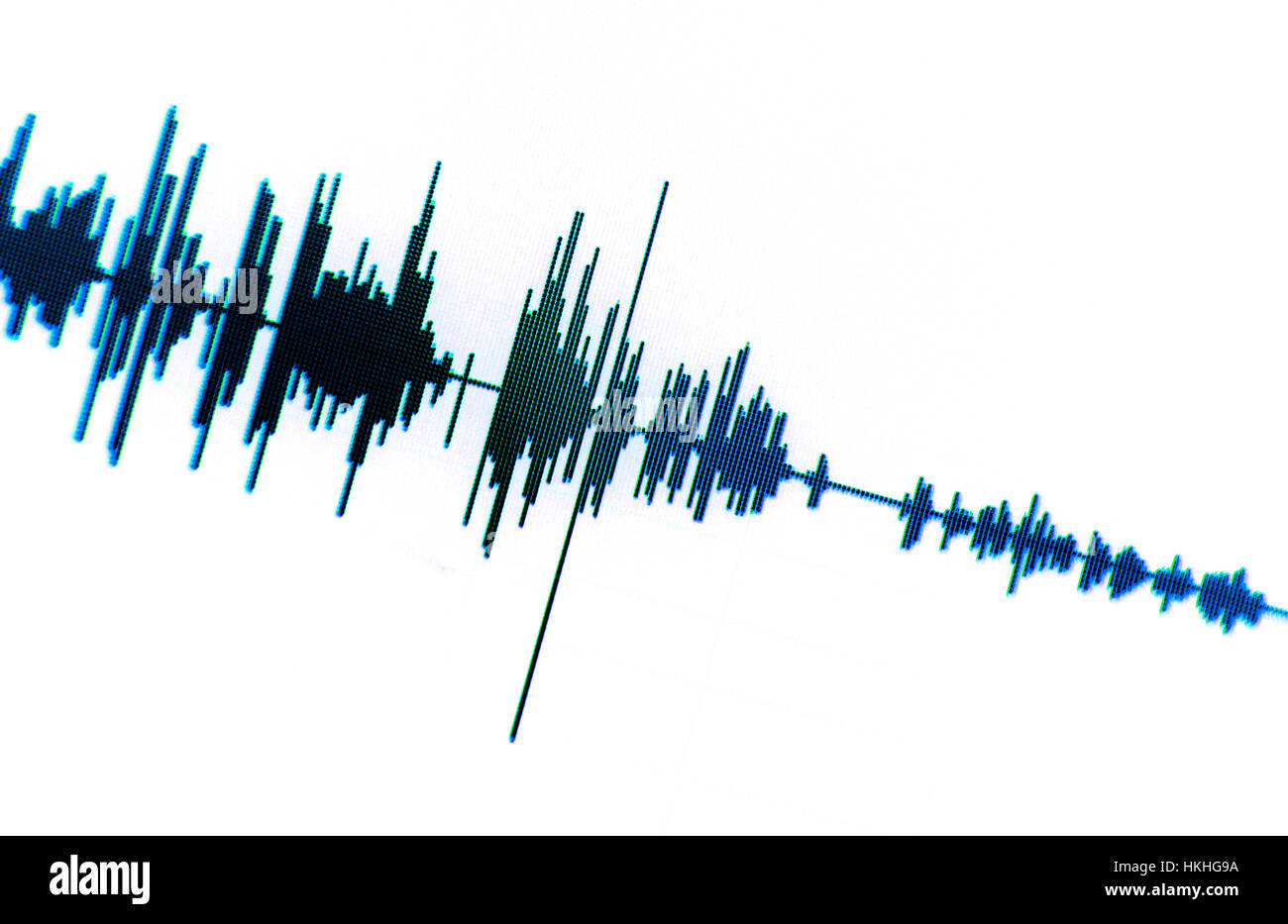 Sound recording studio audio wave on computer screen in professional ...