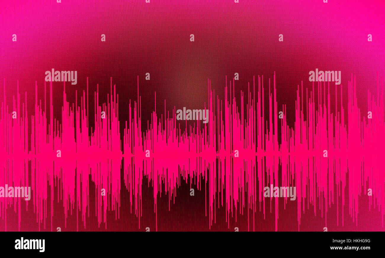 Sound recording studio audio wave on computer screen in professional ...