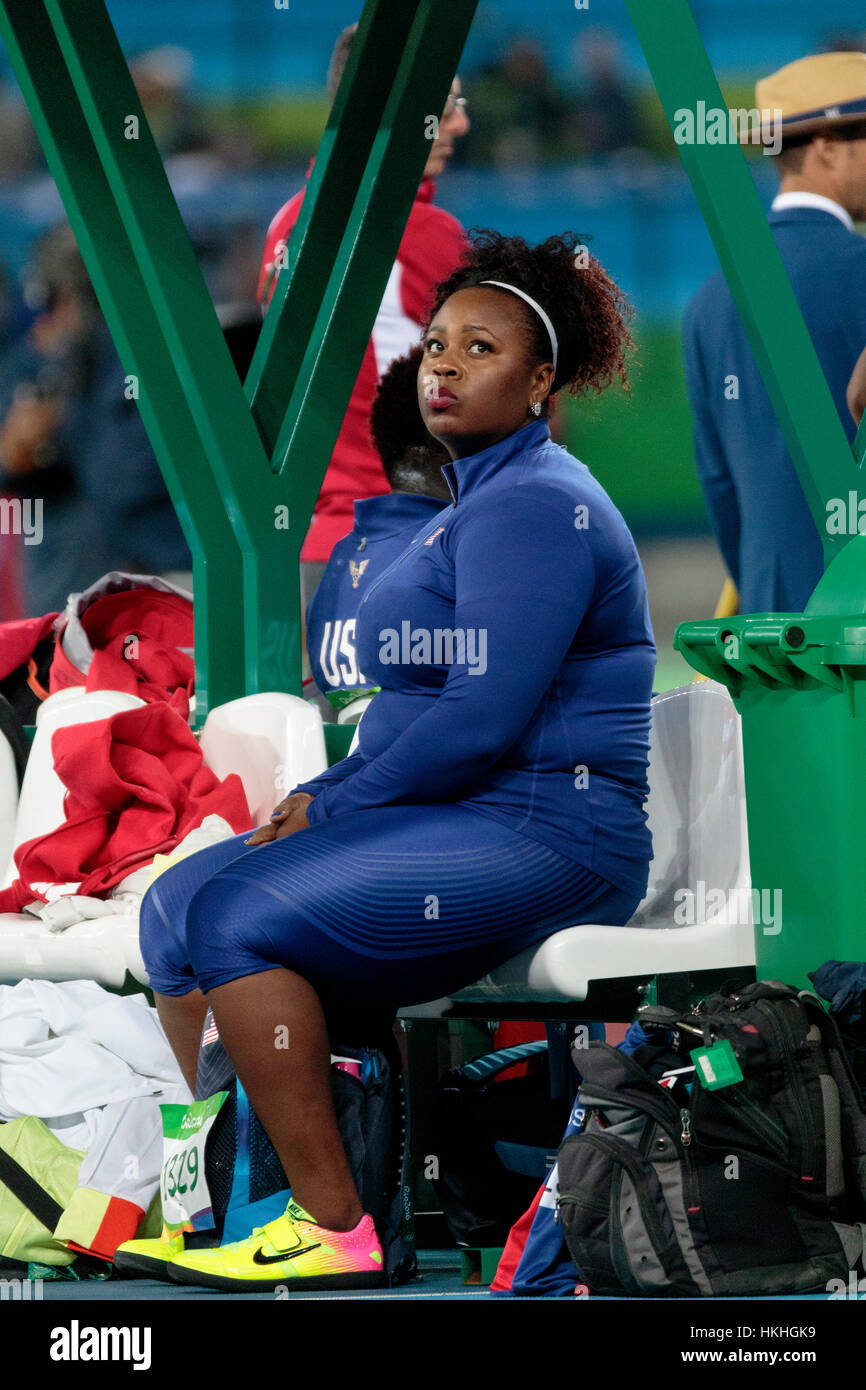 Rio de Janeiro, Brazil. 12 August 2016. Michelle Carter (USA) gold ...