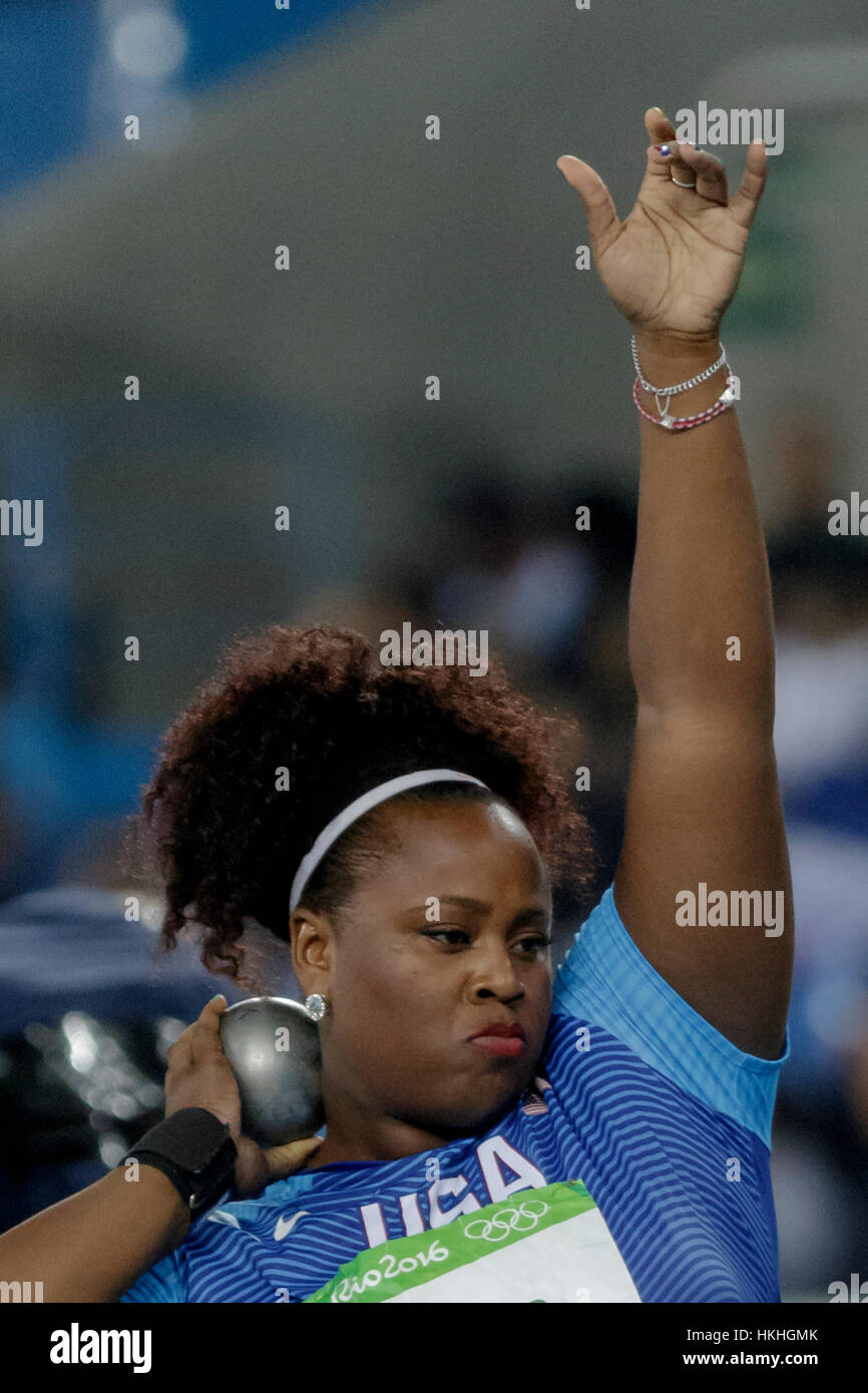 Rio de Janeiro, Brazil. 12 August 2016. Michelle Carter (USA) gold ...