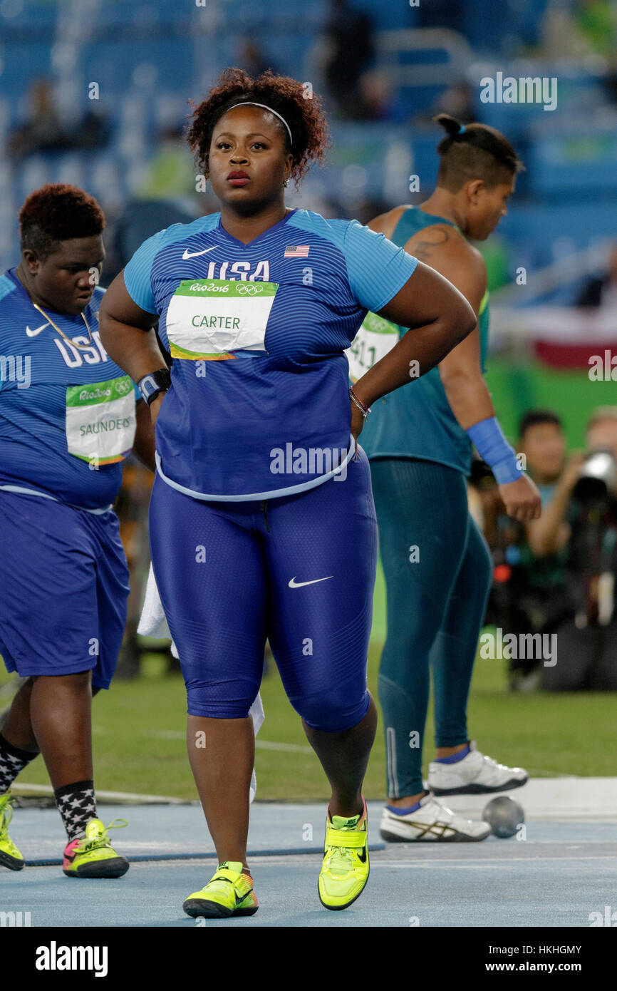Rio de Janeiro, Brazil. 12 August 2016. Michelle Carter (USA) gold ...
