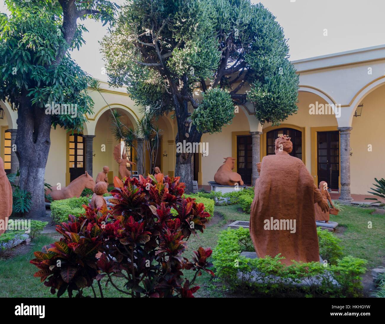 An inner courtyard at El Refugio in Guadalajara, Mexico Stock Photo - Alamy