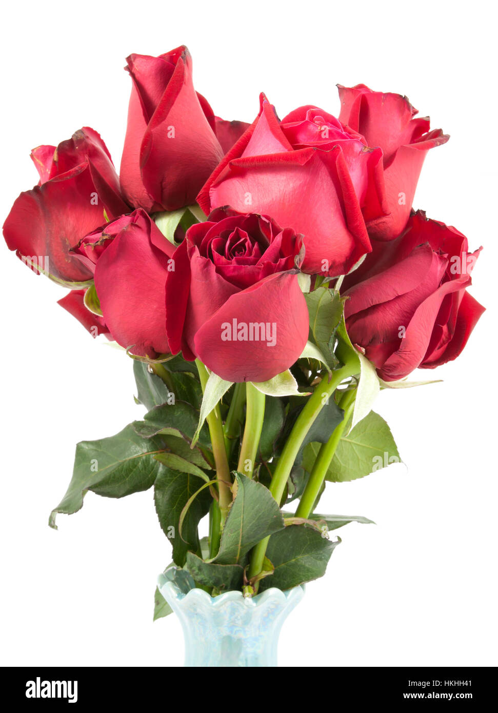 red roses bouquet in white background Stock Photo - Alamy