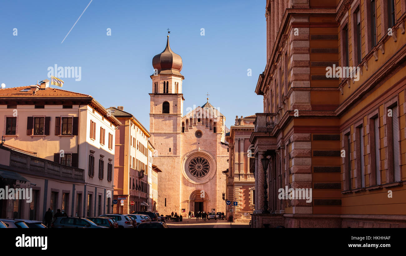The old and historic buildings of the city of Trento, Italy Stock Photo ...