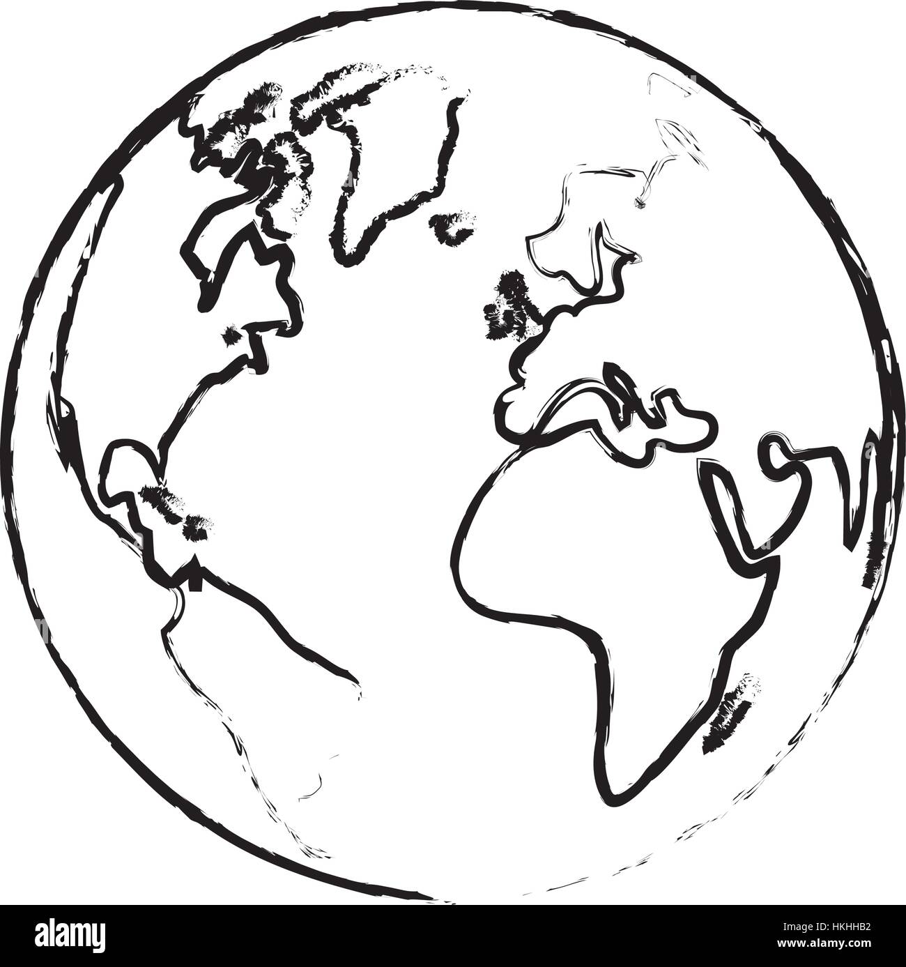 The earth with its different continents and countries, vector ...