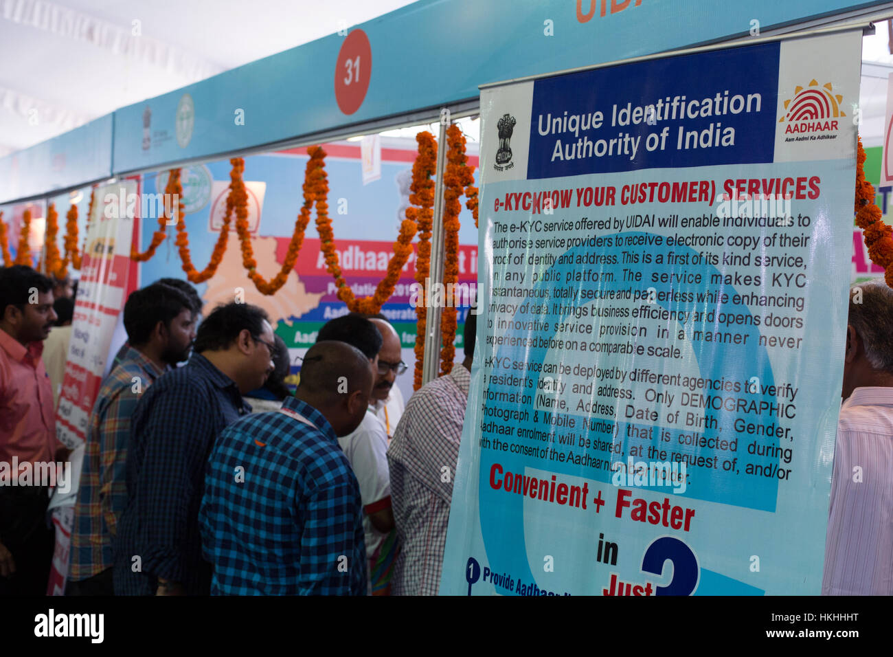 HYDERABAD, INDIA - JANUARY 19,2017 Visitors at Digi Dhan Mela at People ...