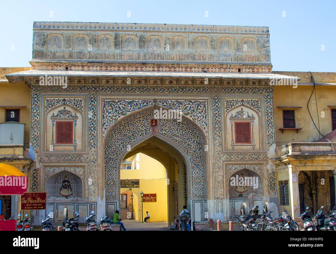 The building Hamod Haveli the former residence in India Jaipur Stock ...