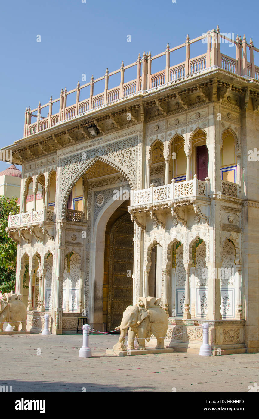 The building Hamod Haveli the former residence in India Jaipur Stock ...