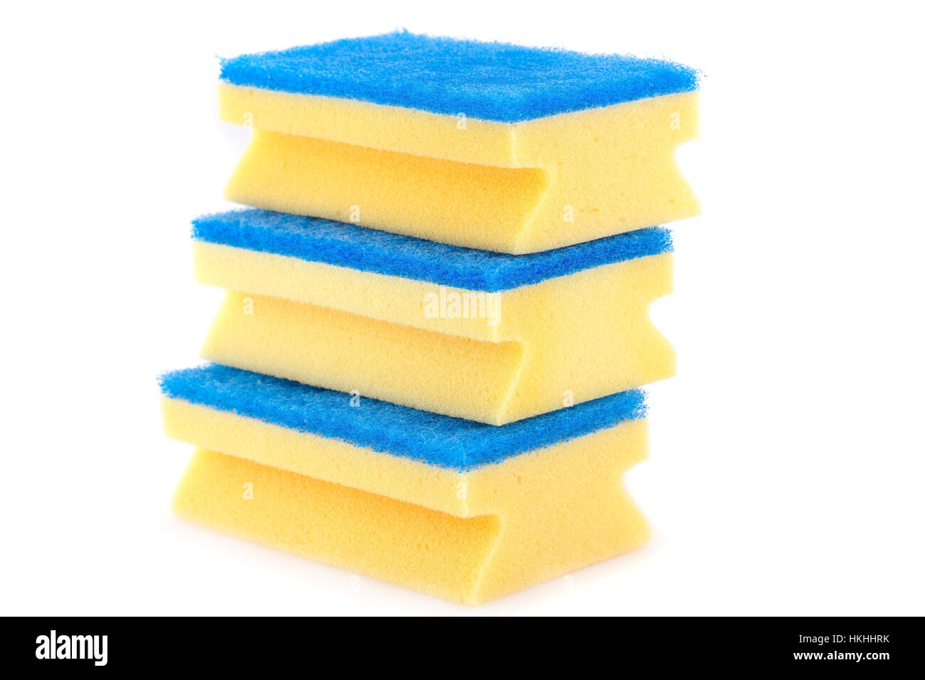 Stack of sponges isolated on white background Stock Photo - Alamy