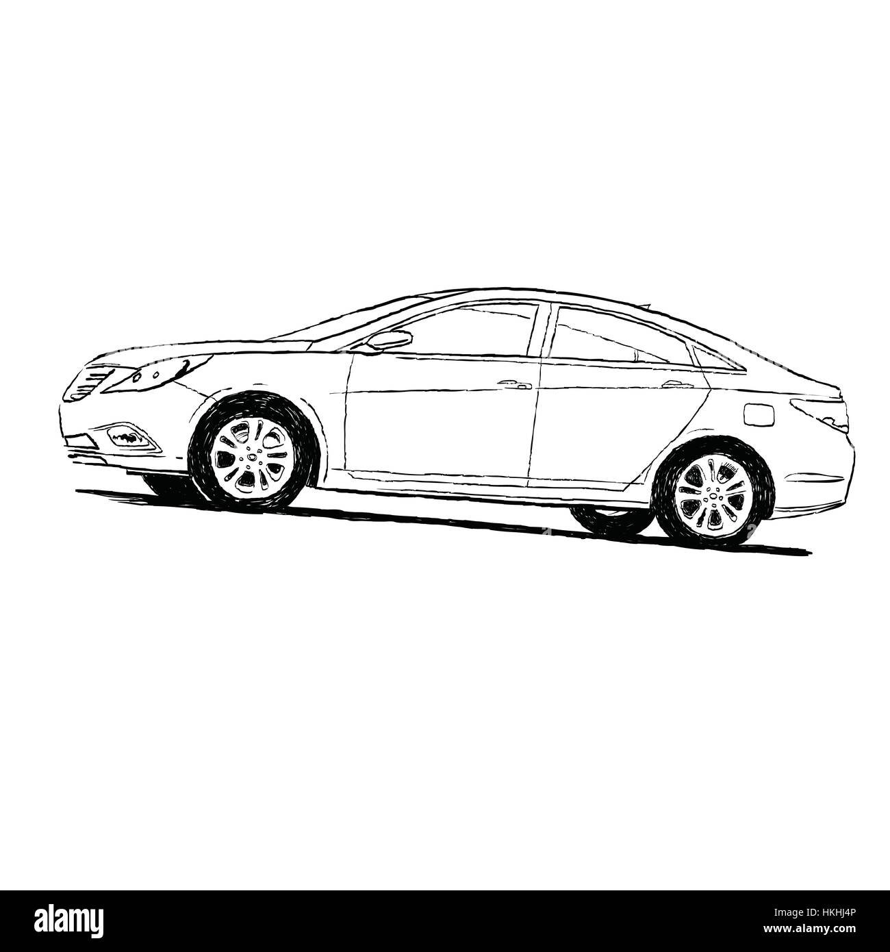 Cartoon Car Black and White Stock Photos & Images - Alamy