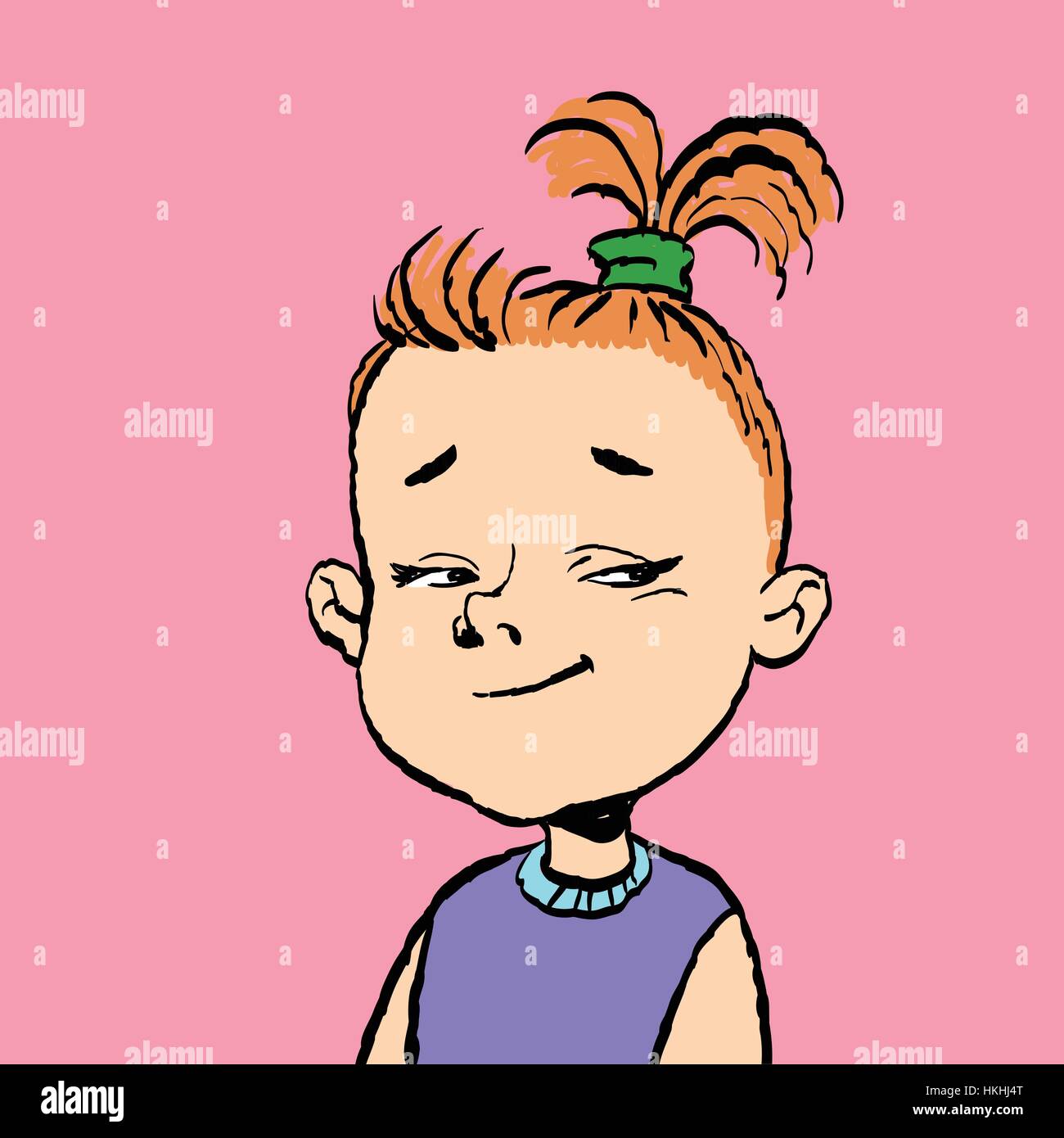 Cartoon clever girl hi-res stock photography and images - Alamy