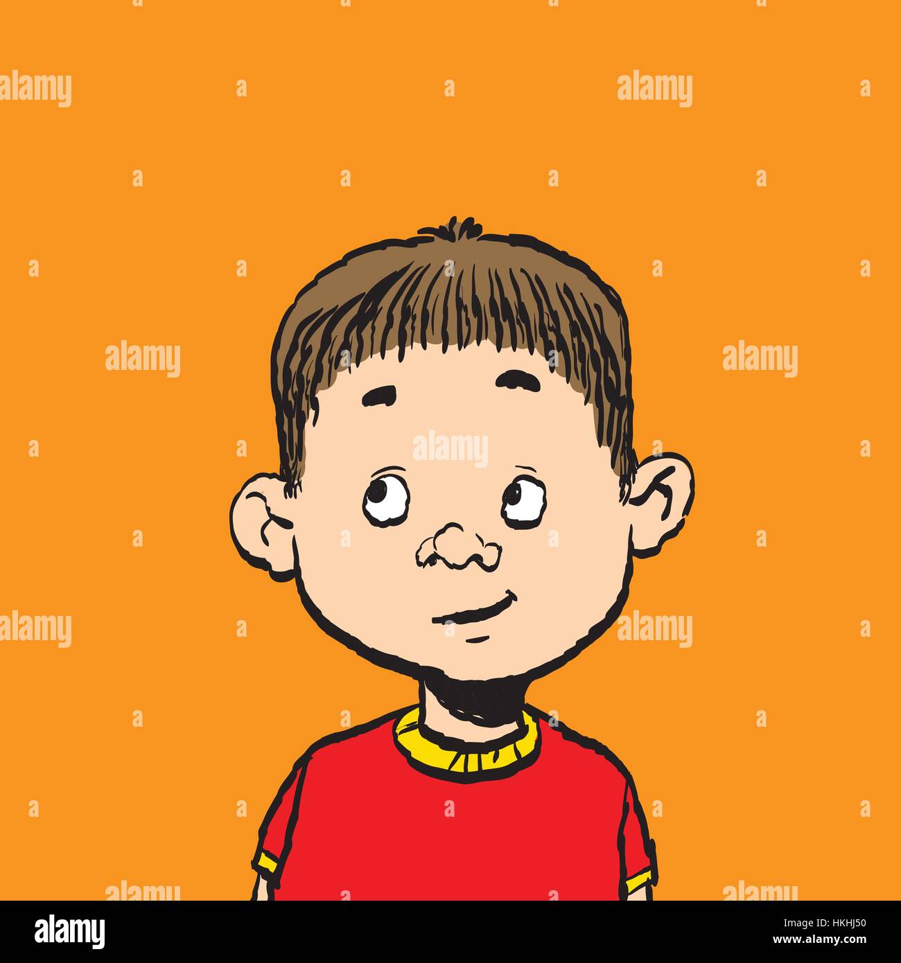 Portrait of a boy isolate illustration. Cartoon color illustration ...