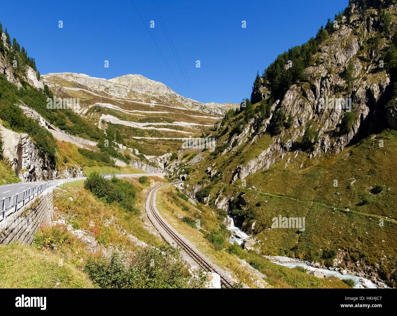 Swiss Alps, Switzerland: tour on the four passes Stock Photo - Alamy
