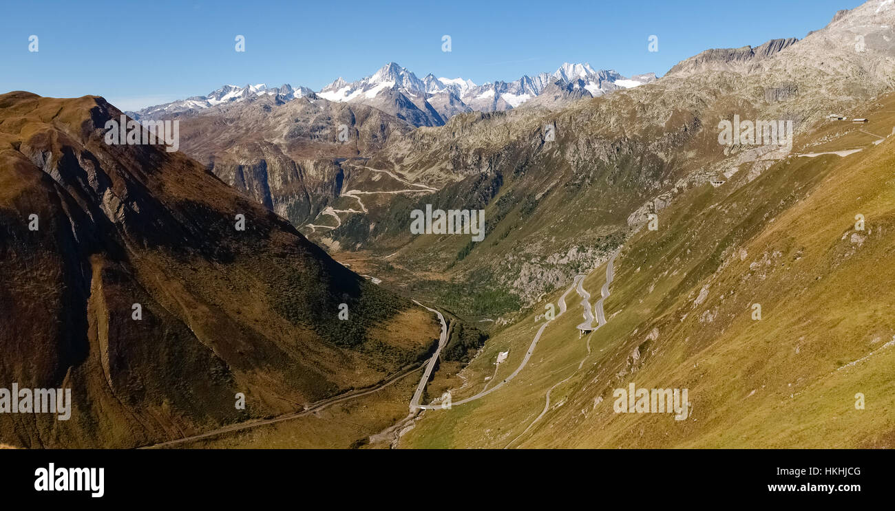 Swiss Alps, Switzerland: tour on the four passes Stock Photo - Alamy