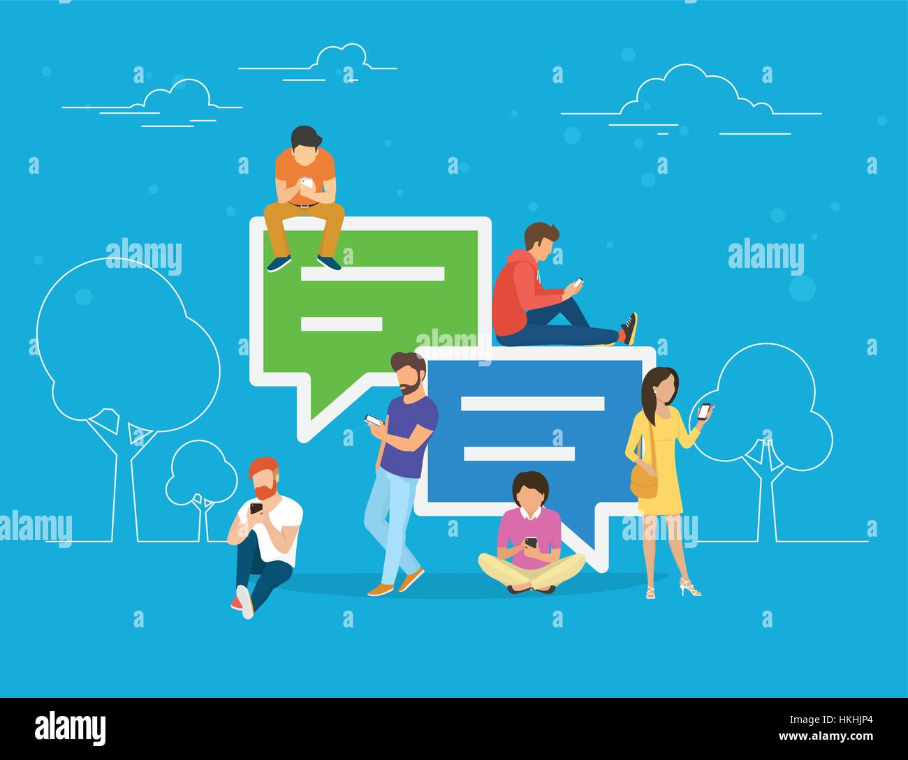 Speech bubbles for comment anf reply concept illustration Stock Vector ...