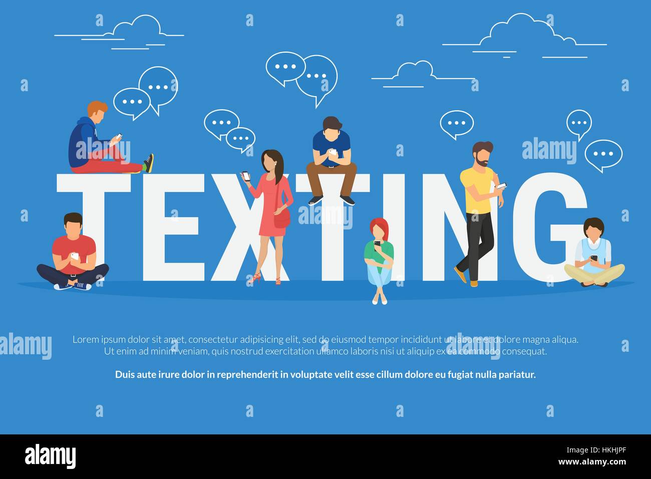 Texting concept illustration Stock Vector Image & Art - Alamy