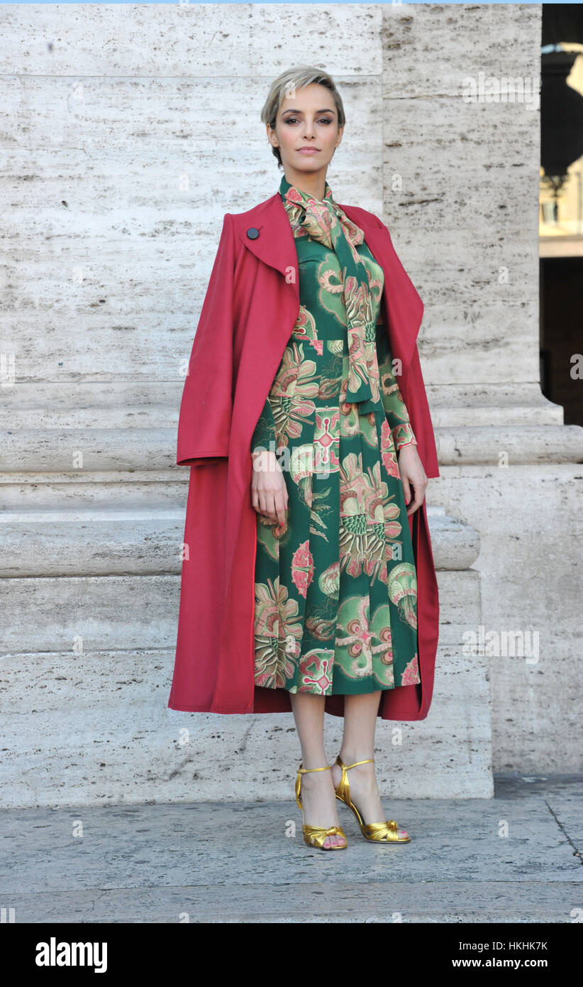 Elena Cucci, wearing a Gucci dress, at the photocall for 'Mister ...
