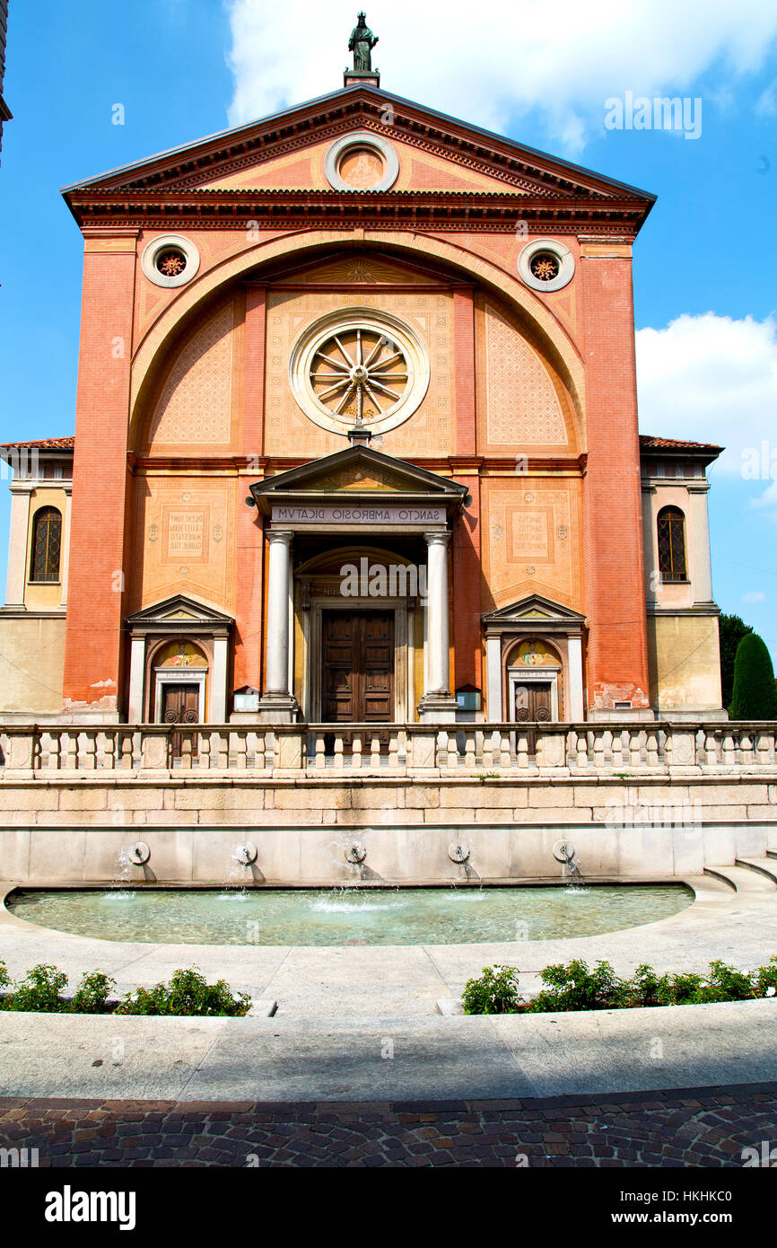 in the legnano old church closed brick tower sidewalk italy lombardy ...