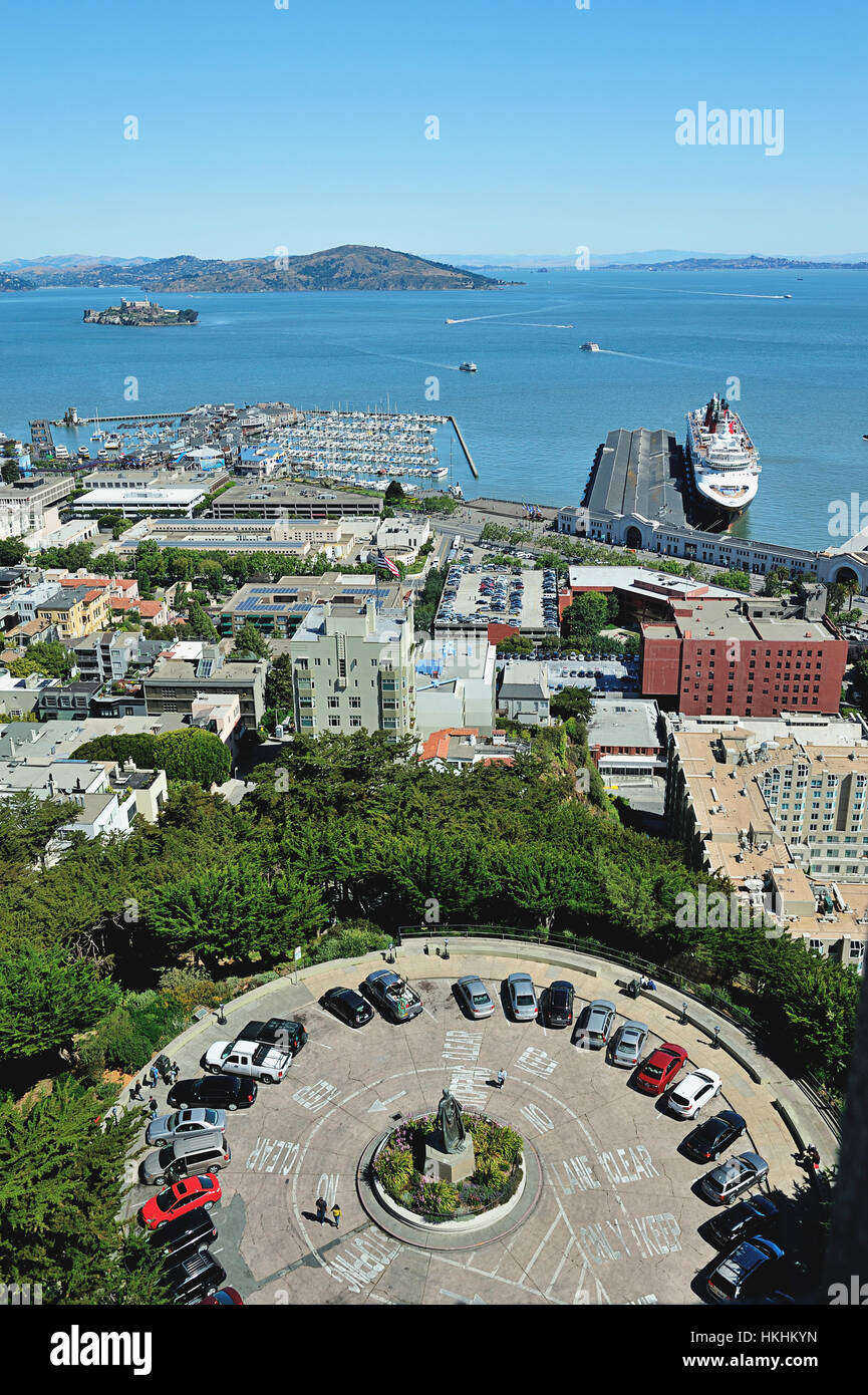 San Francisco bay landmark in day with ships Stock Photo - Alamy