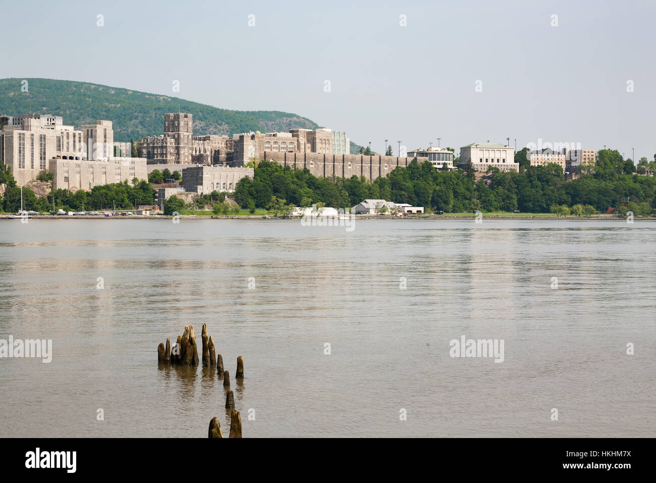 A view of West Point Military Academy and the Hudson River Stock Photo ...
