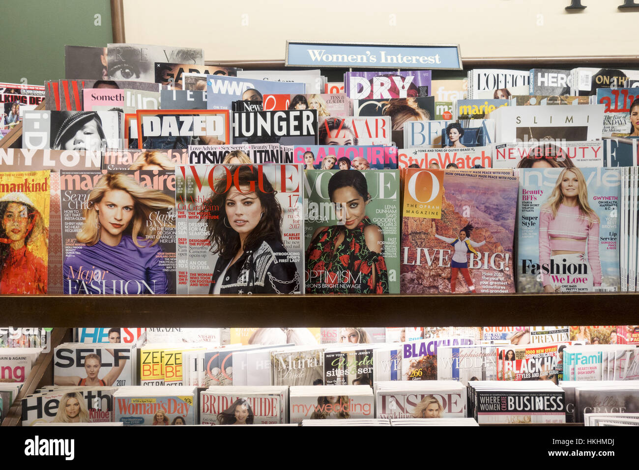 Full magazine racks in a store show that print is not dead. New York ...