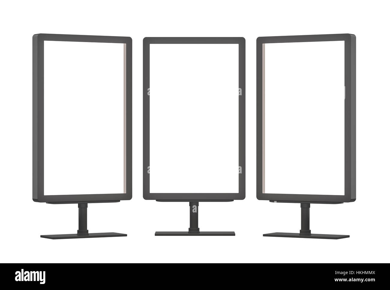 Three big vertical poster on white background. 3D Illustration Stock ...