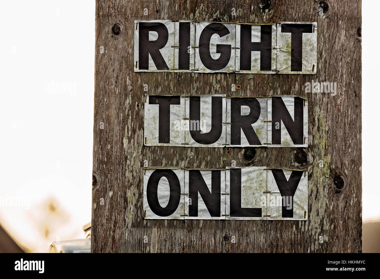 Right turn only road sign hi-res stock photography and images - Alamy