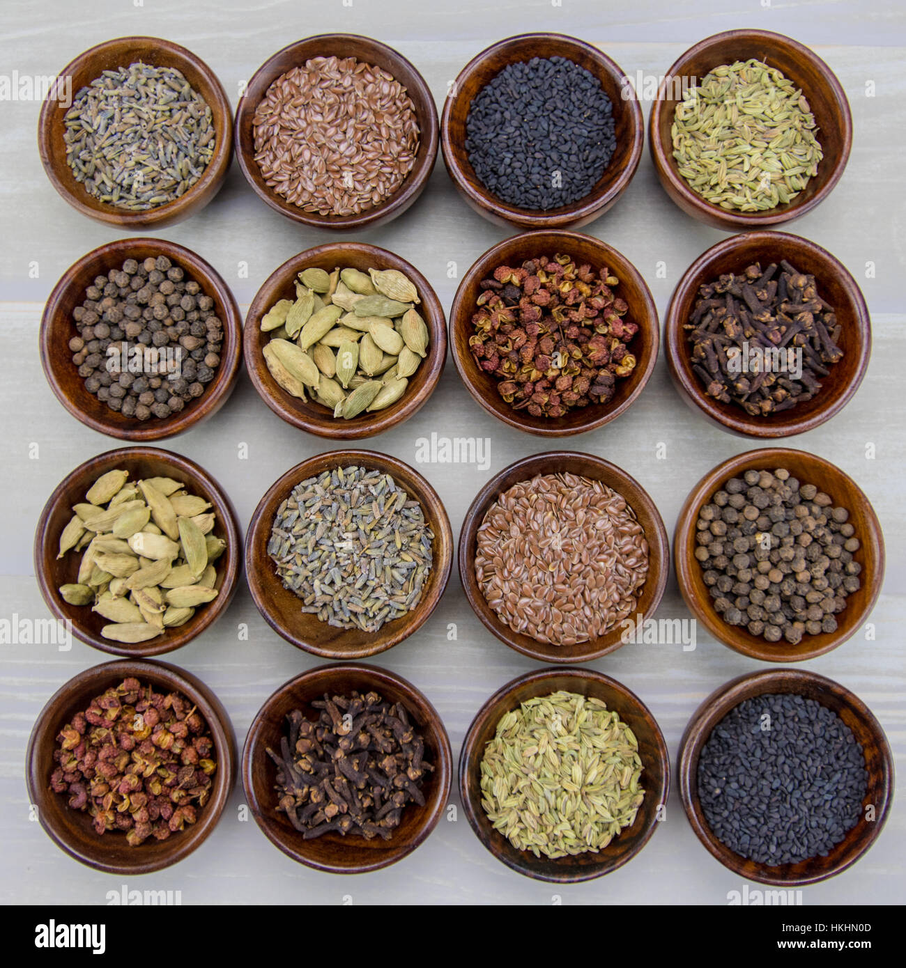 Square of Sixteen Spices Stock Photo - Alamy