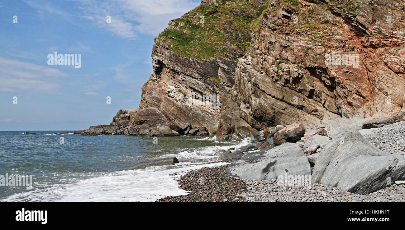 Coastal cliffs at Heddon's Mouth Beach Stock Photo - Alamy