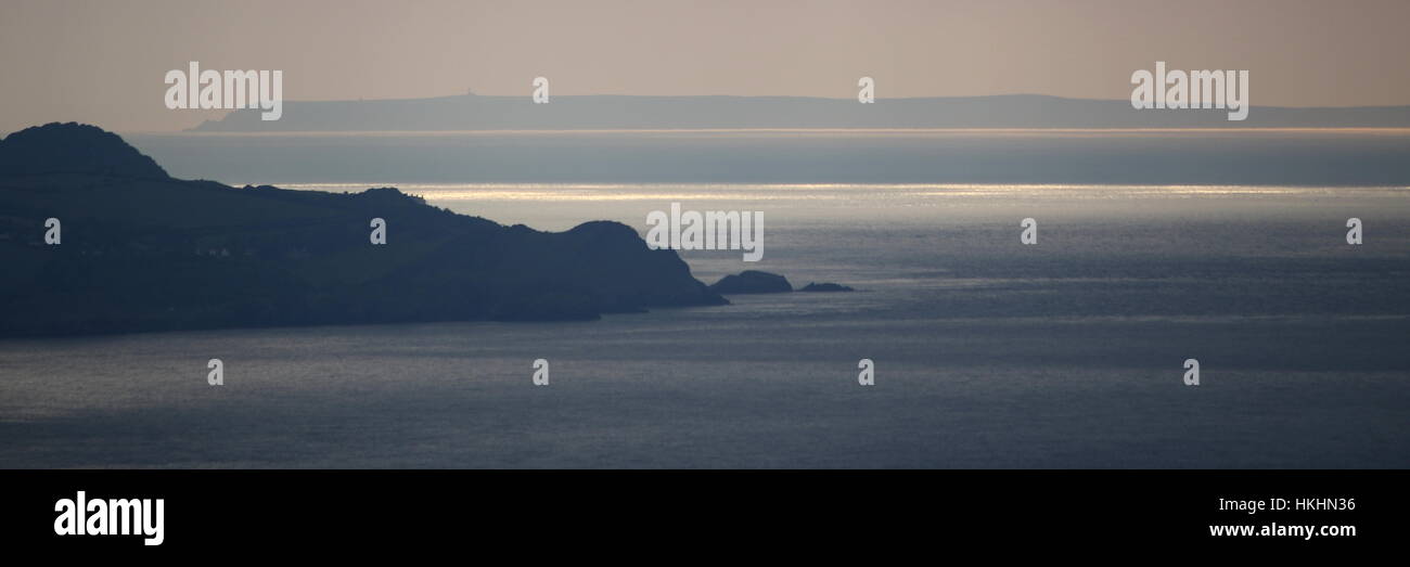 Hazy coastal landscape Stock Photo - Alamy