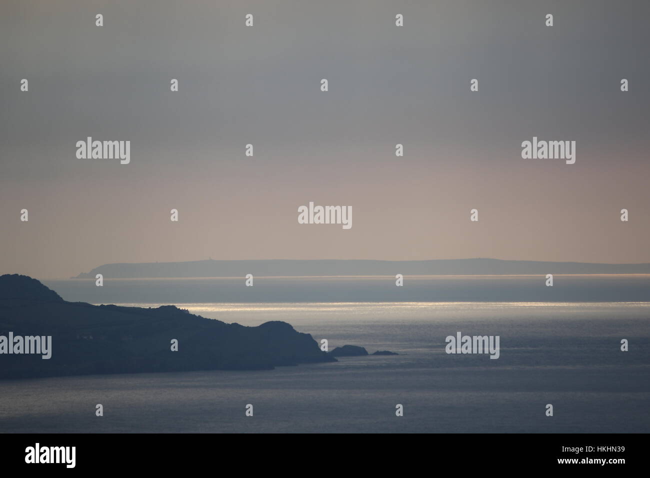 Hazy coastal landscape Stock Photo - Alamy
