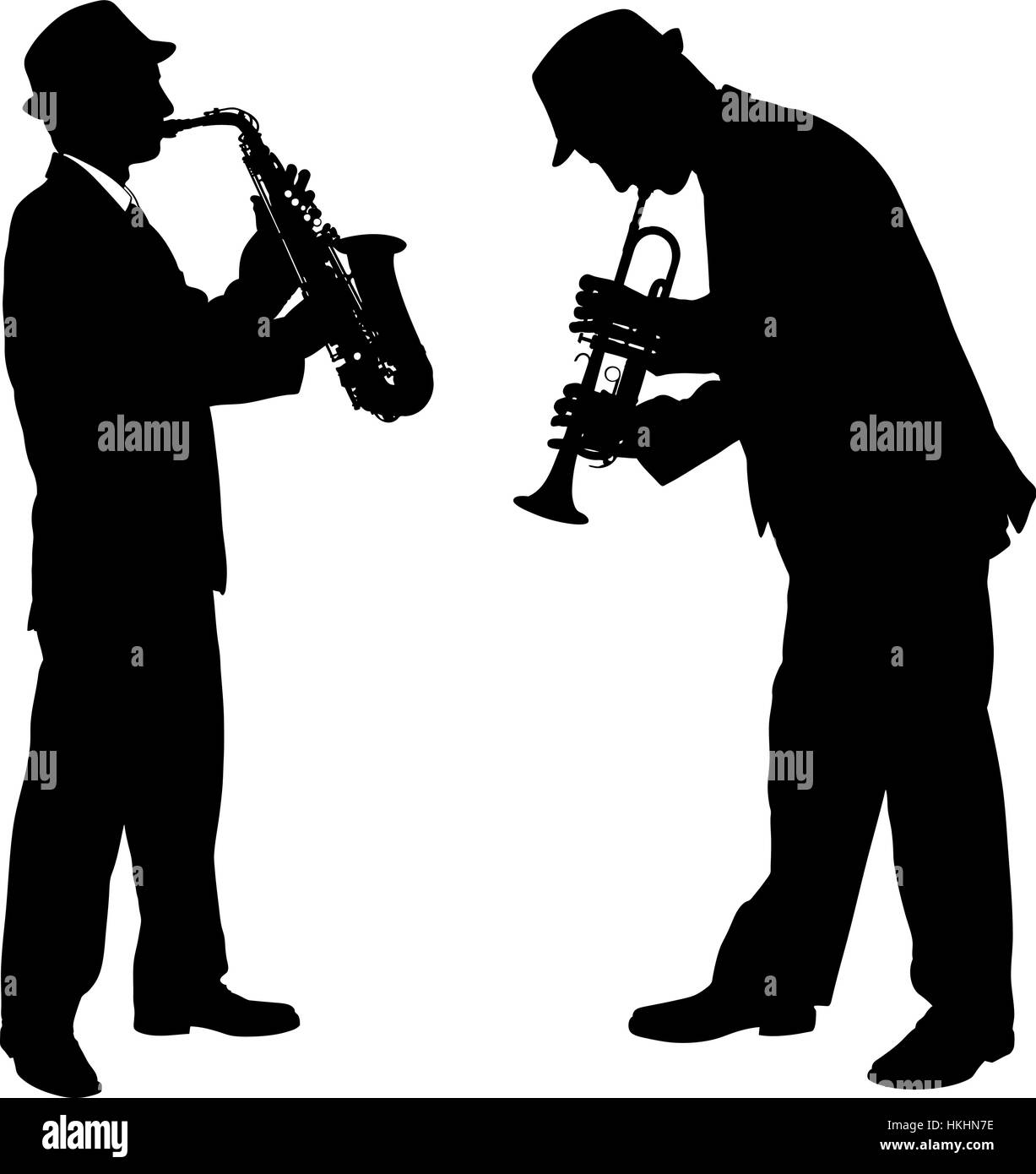 Jazz saxophone player vector Black and White Stock Photos & Images - Alamy