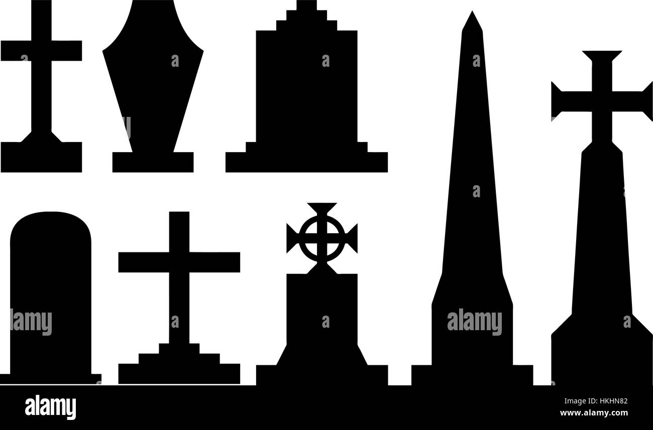 Set of different tombstones isolated Stock Vector Image & Art - Alamy