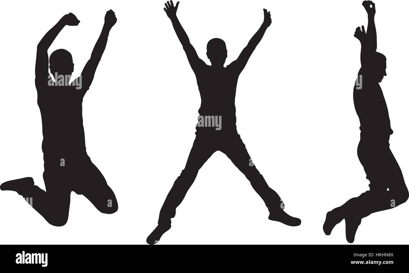 Young adult people jumping Stock Vector Images - Alamy