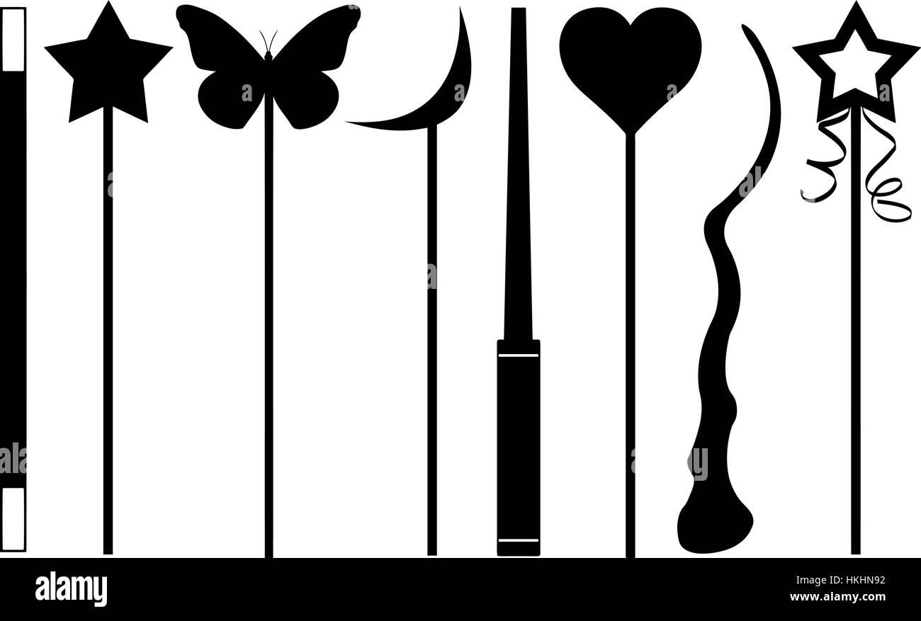 Set of different magic wands isolated Stock Vector Image & Art - Alamy