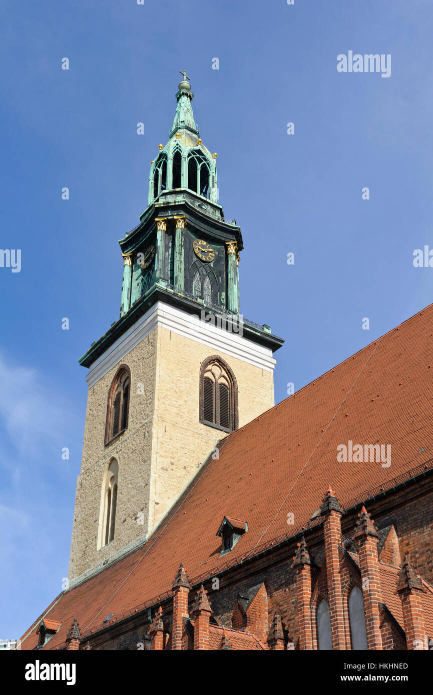 St. Mary's Church (Marienkirche) with red tiles in central Berlin ...