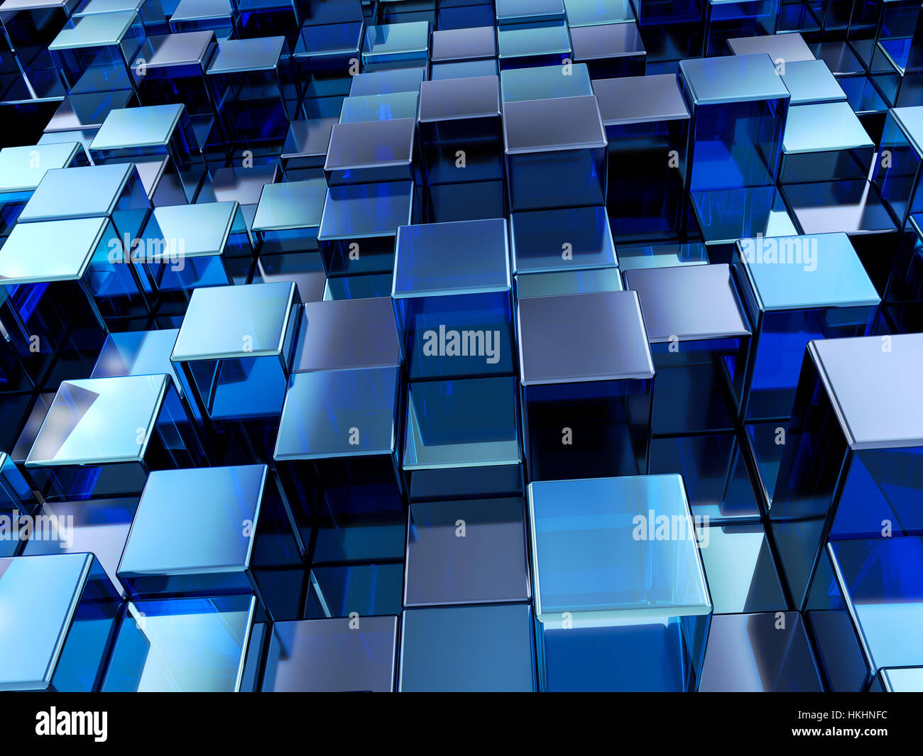Abstract background formed from blue cubes. 3D illustration Stock Photo ...