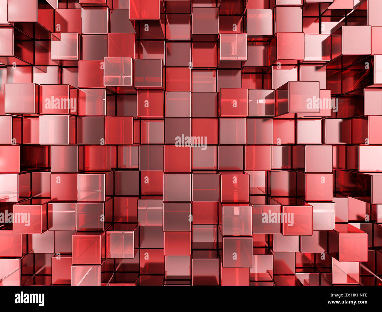 Abstract background formed from red cubes. 3D illustration Stock Photo ...