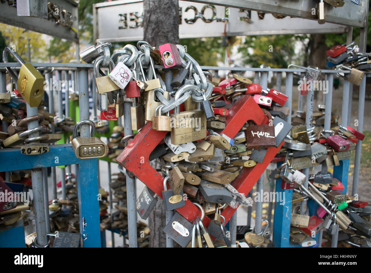 Budapest hungary love padlocks in hi-res stock photography and images ...