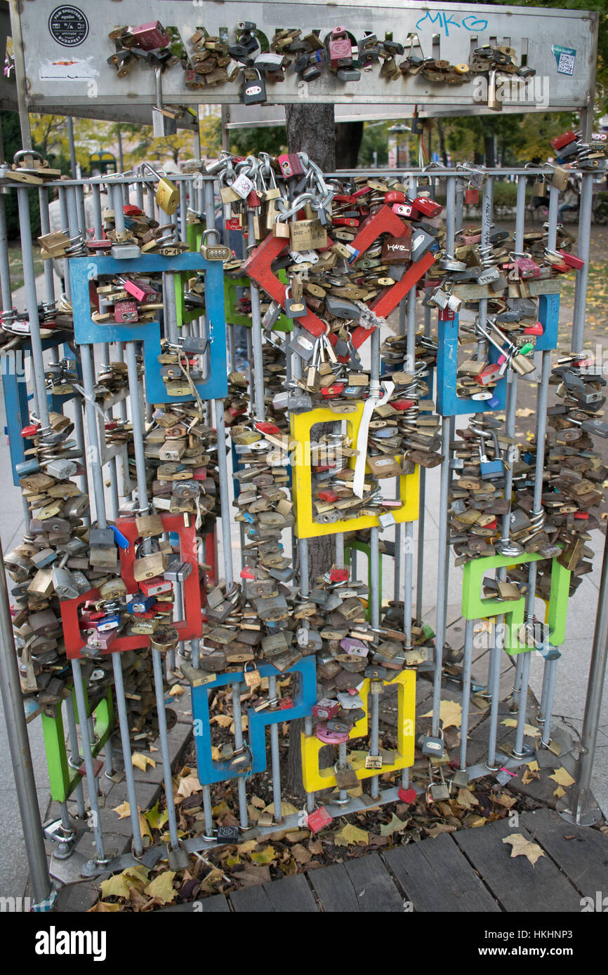 Budapest hungary love padlocks in hi-res stock photography and images ...