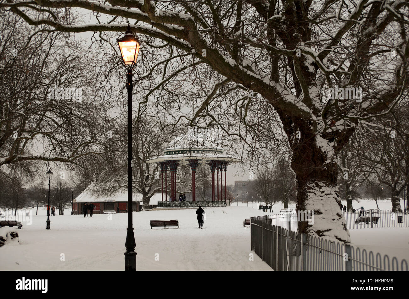 Clapham Common in the snow, London UK Stock Photo - Alamy