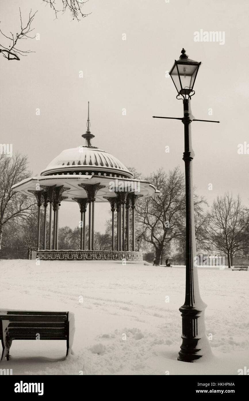 Clapham Common in the snow, London UK Stock Photo - Alamy