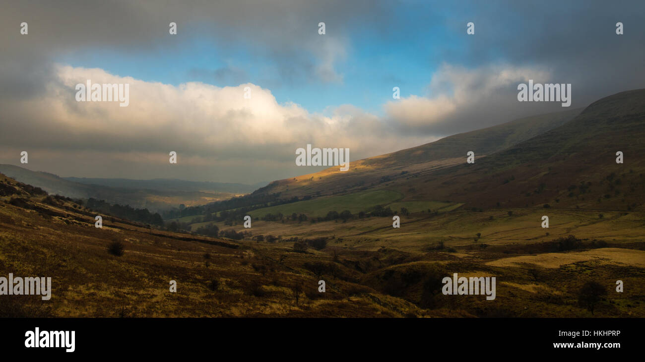 Landscape in Brecon Beacons towards Libanus, by Pen y Fan mountain in ...