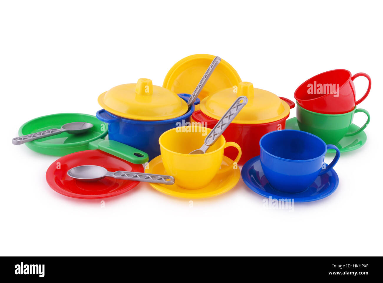 Collection of children's ware on white. Clipping path included Stock ...