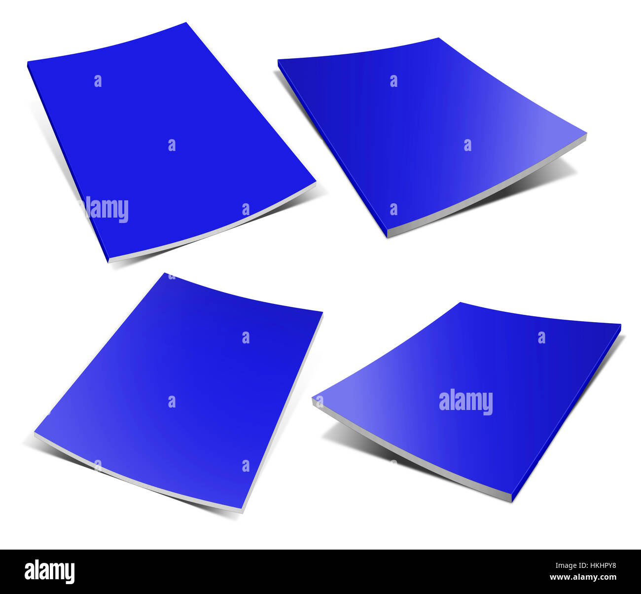 Empty blue magazine on white background. Ready to be personalized by ...