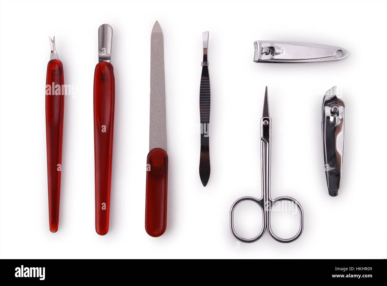Tools of a manicure set on a white Stock Photo - Alamy