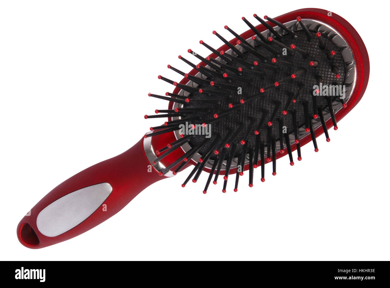 Red hair brush massage. Isolated on white. Clipping path included Stock ...