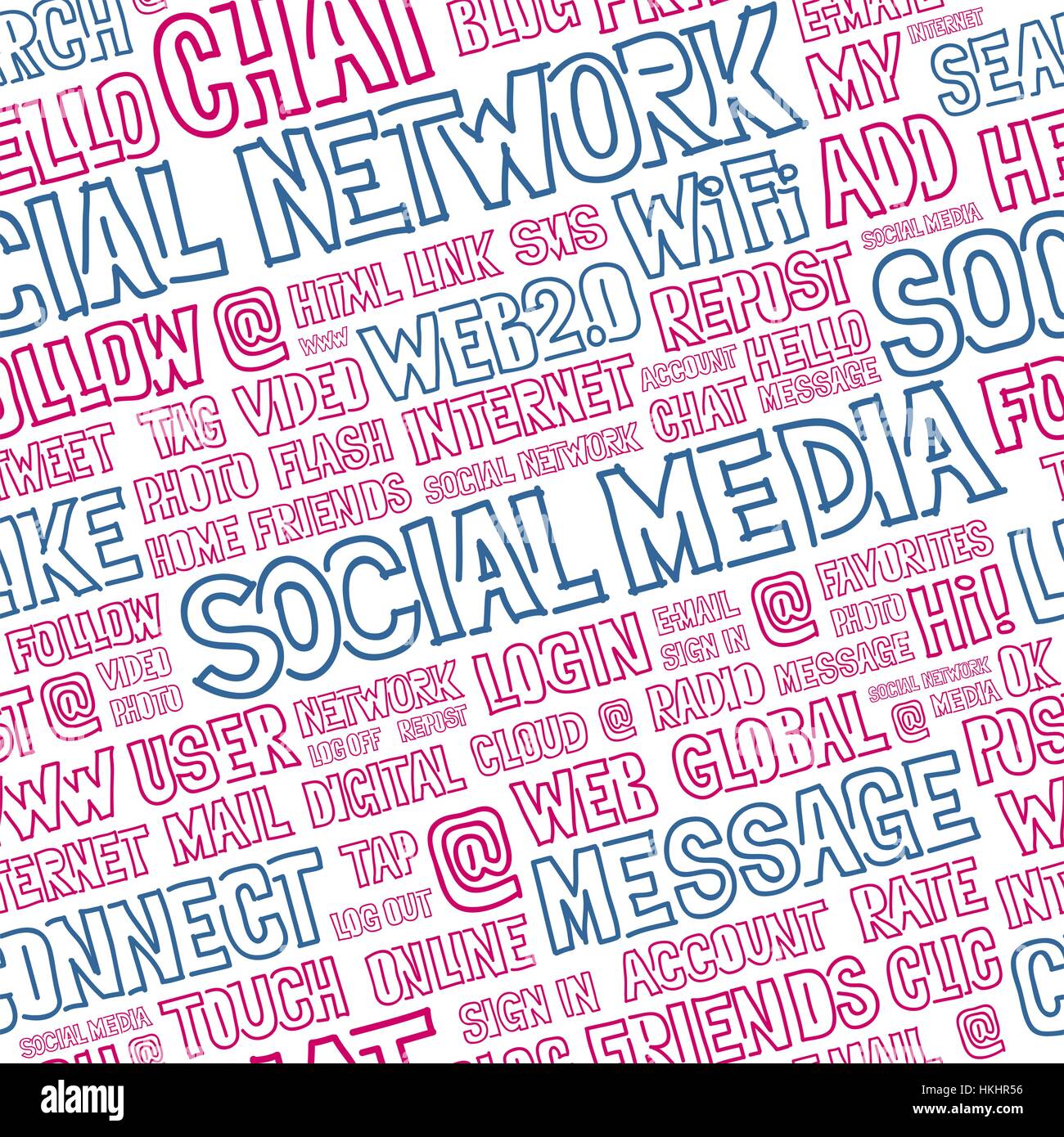 Social media words seamless hi-res stock photography and images - Alamy