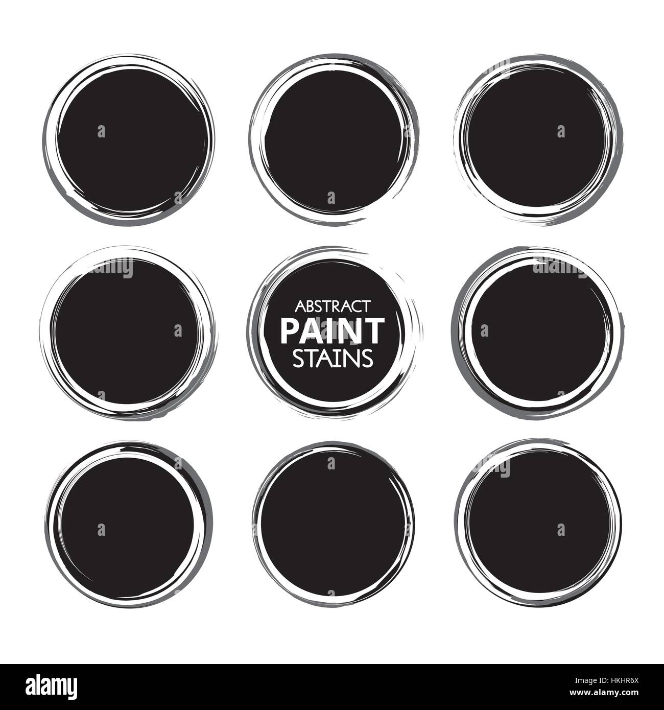 Abstract round paint stains. Set of vector paint stains isolated on ...