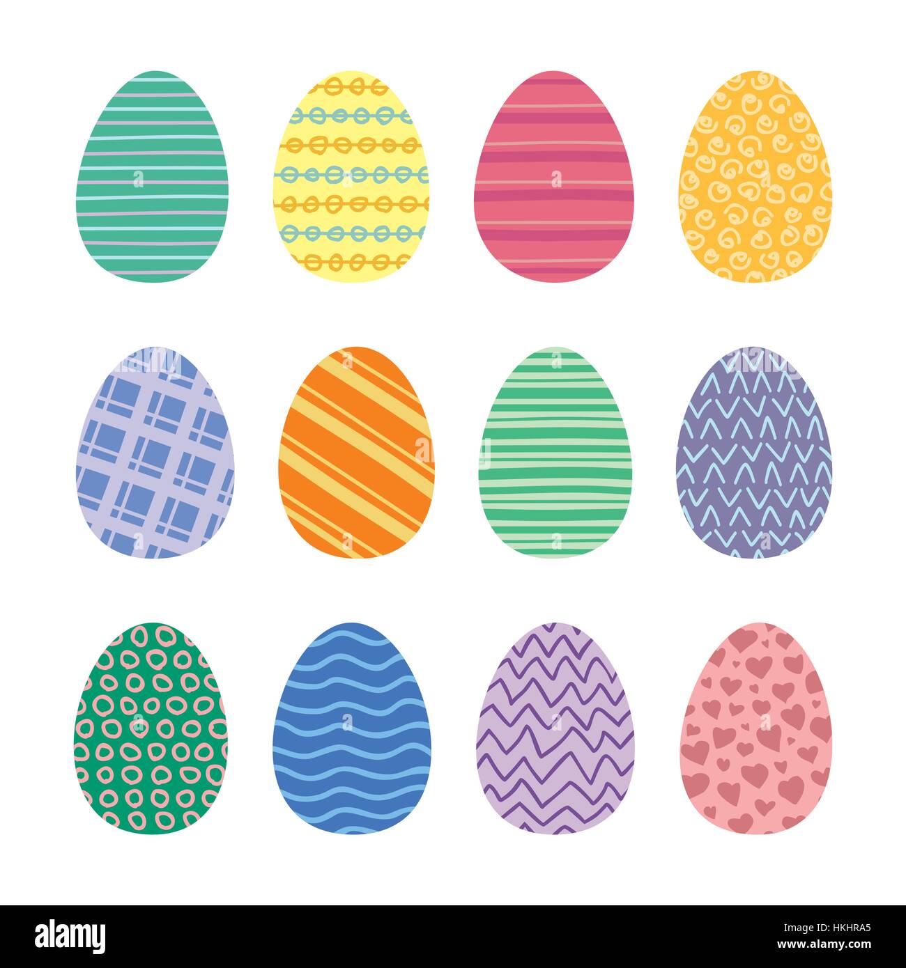 Vector set happy easter Cut Out Stock Images & Pictures - Alamy